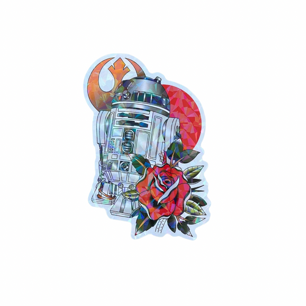 Holographic R2D2 Sticker – SelfCareClothing